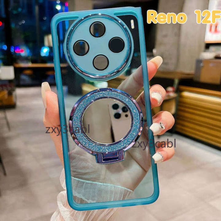 Casing OPPO 12 F 5G 2024 Phone Case With mirror Ring Holder Silicone ...