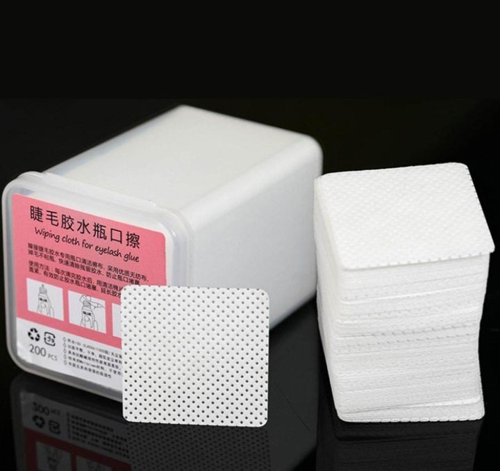 200 Pcs Glue Cleaning Cotton Pads Non-Woven Fabric Wipes Glue Wiping ...
