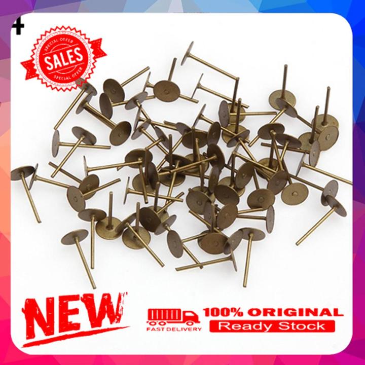 【Beiver Jewelry Store】200Pcs Iron Flat Earring Earrings Post Stud ...