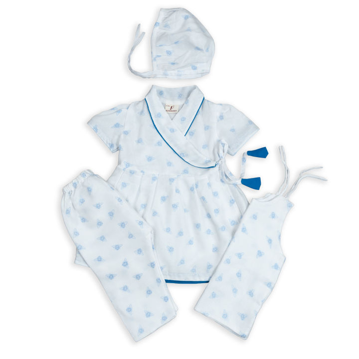 Kokroma Baby Malmal Cotton Choli Jama Bhoto Surwal & Topi Set 6m -18m ...
