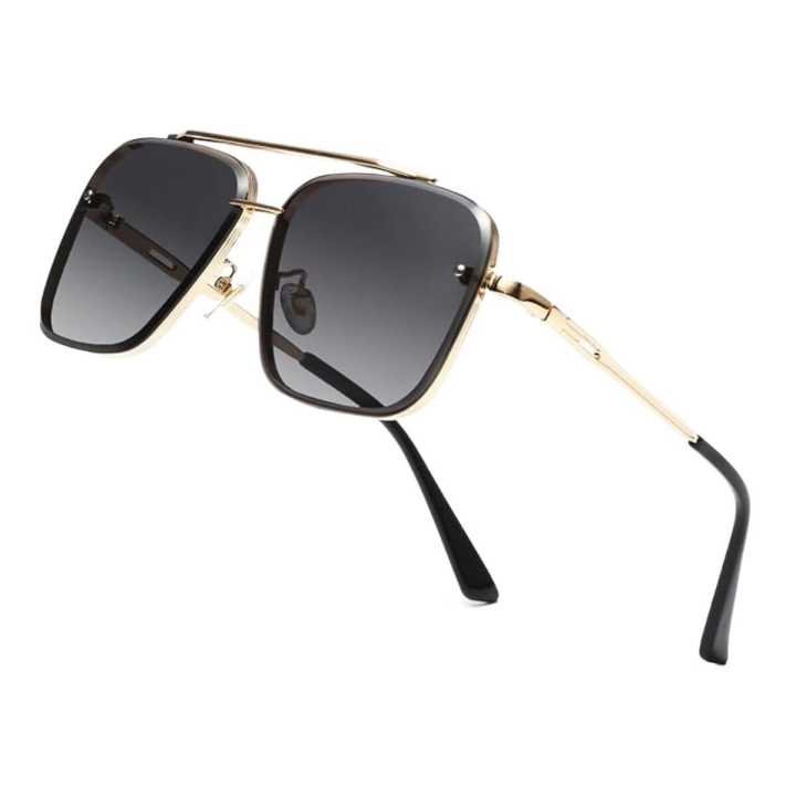Golden Frame Rimless Square Sunglasses For Men | Daraz.com.np