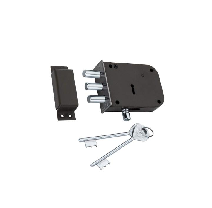 Bullet 2-1 100MM Heavy Main Door Lock with 3 Solid Bullet & 6 Levers ...