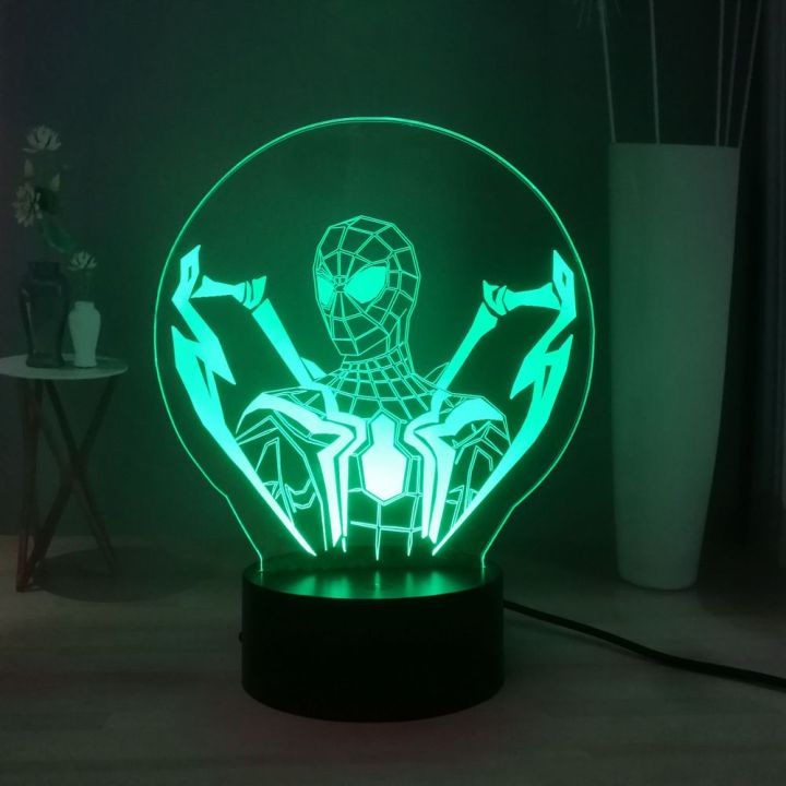 NEW 【Innovative design】LED NIGHT LIGHT Marvel Comics Superhero Spider ...