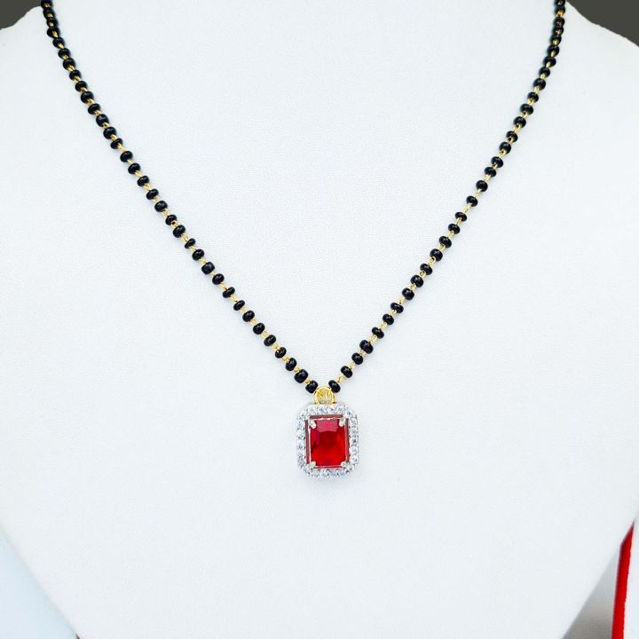 Panchadhatu Pendant Gold Plated 5A-Grade American Diamond Mangalsutra ...