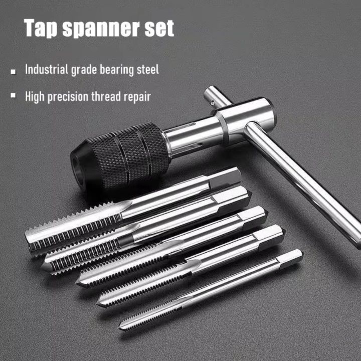 Twist Bit M3-M8 T-type Tap Wrench Set Portable Thread Tap Drill Set ...