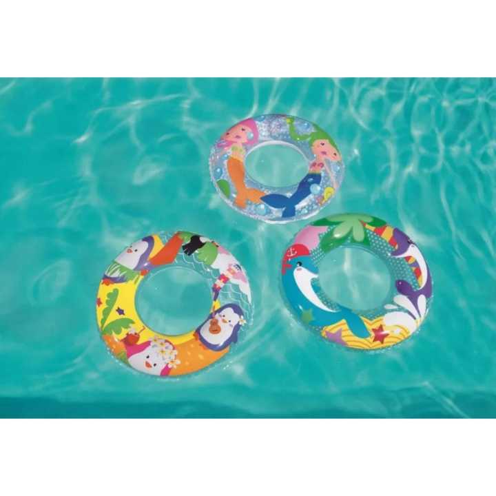 Bestway 36113 Sea Adventures 51cm Kids Swim Ring Inflatable Rubber Ring ...