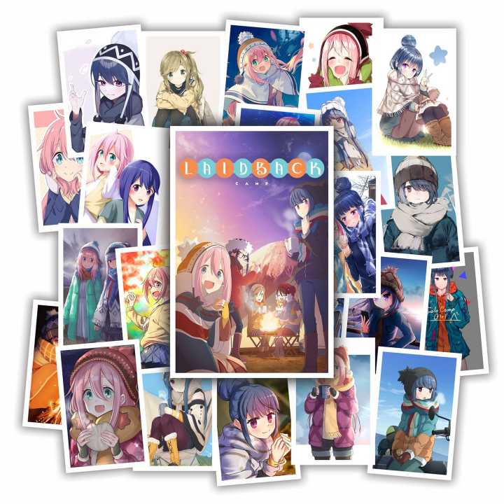 KYVOR Laid Back Camp Anime Collectible Sticker Pack of 25pcs (9cm x 6cm ...