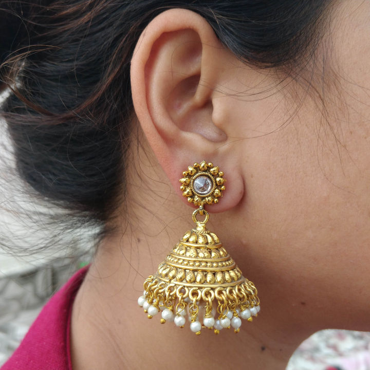 Panchadhatu Heavy Design Pinjara Earring | Daraz.com.np