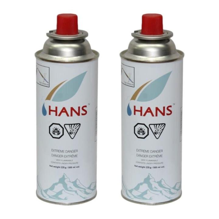 Hans High Pressure Propane/Butane Gas Canister (2 Pieces) - (500Ml ...