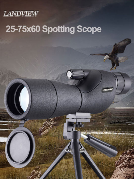 LandView 25-75 x 60 Spotting Scope Zoom Long Range Telescope Nitrogen ...