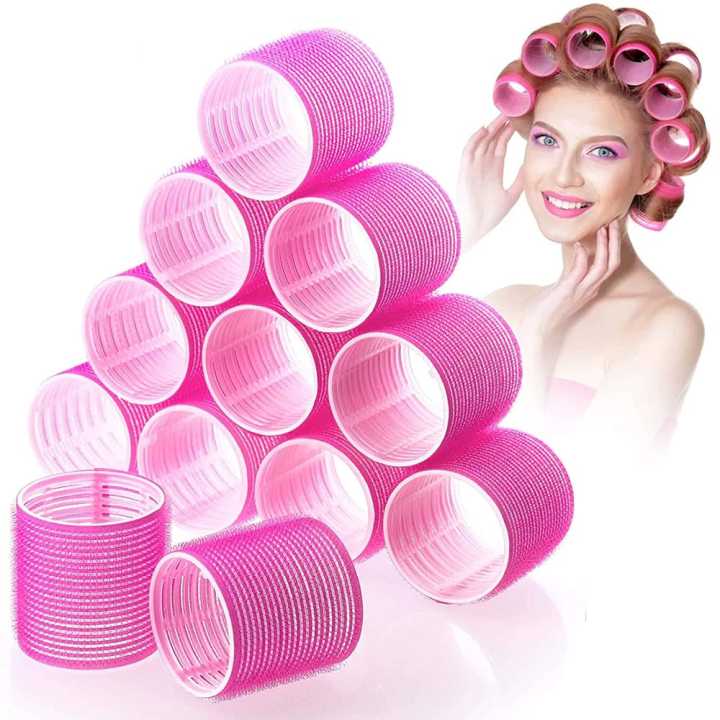 4 Pcs Large Size ( 5 cm ) Heatless Velcro Hair Rollers Self Grip | Hair ...