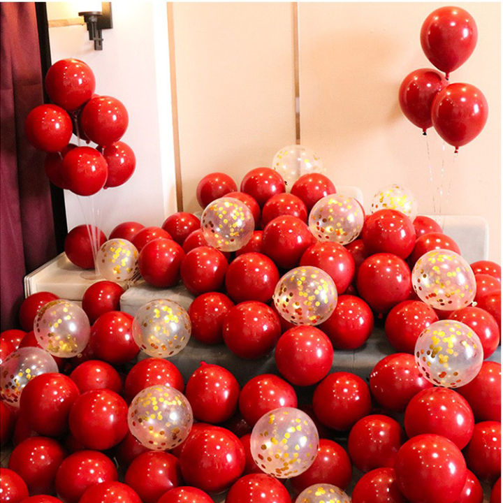 Red & Gold Confetti Balloons Combo set | Daraz.com.np