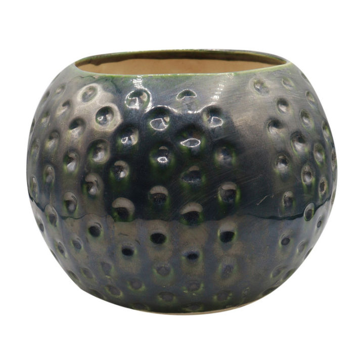 Green Ceramic Round Pot Flower Vessel | Daraz.com.np