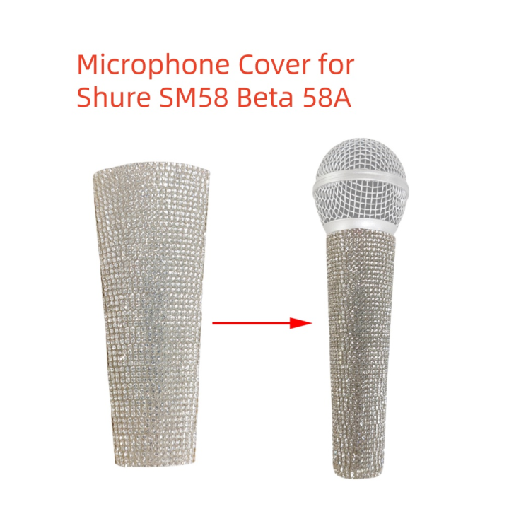 Portable SHURE handle microphone crystal decorative sleeve cover ...