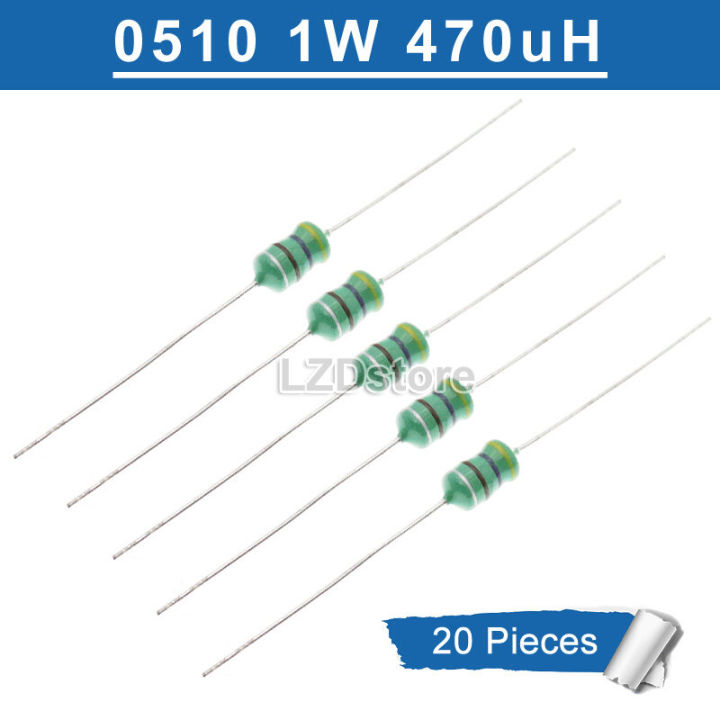 20pcs 1W Color Ring Inductance DIP 0510 150uH 470uH Inductor 5x10mm ...
