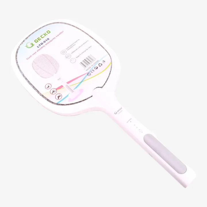 Gecko Rechargeable Insect/Mosquito Killer Bat/Racket with LED Light ...