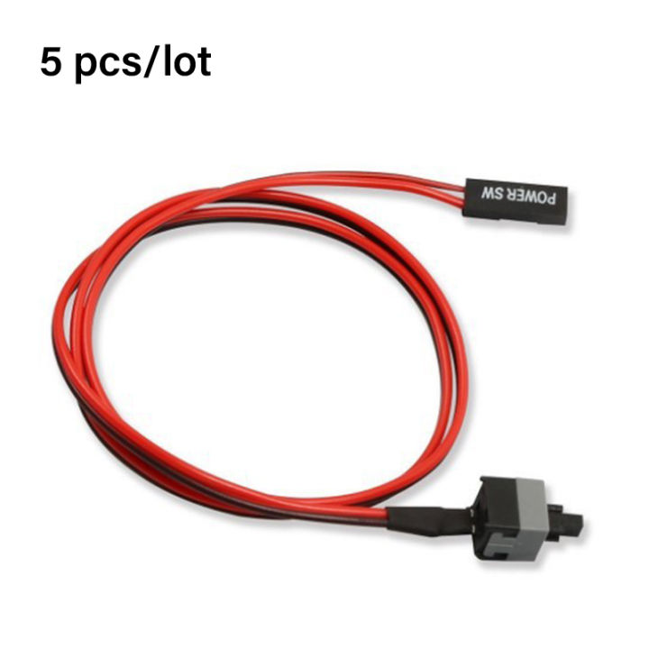 5 Pcs 50cm 2 Pin SW PC Power Cable On/Off Push Button Computer Case ...