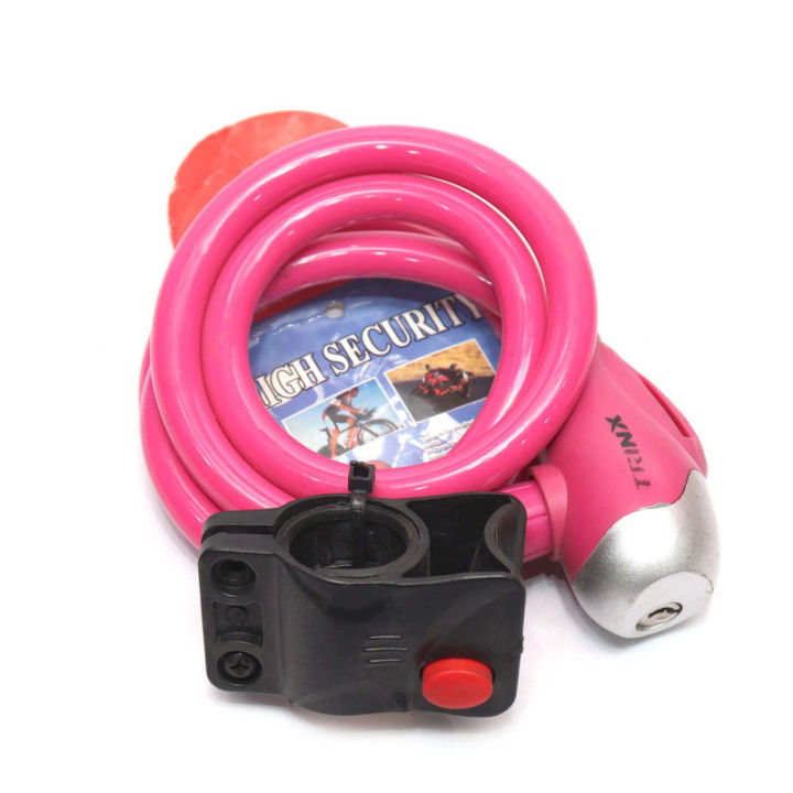 Pink Trinx Wire Cable Bicycle Key Lock | Daraz.com.np