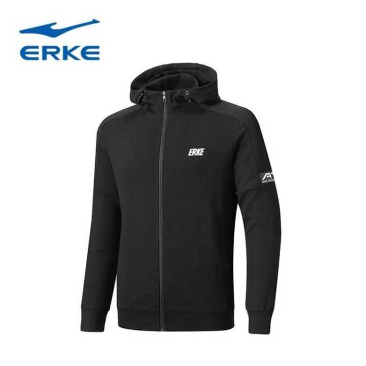 ERKE Full Zip Hoodies Black For Men- 11219314281-003 | Daraz.com.np