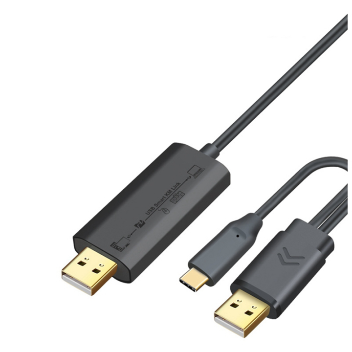 USB 2.0+Type-C PC to PC Data Transfer Cable Sync Files Share Keyboard ...