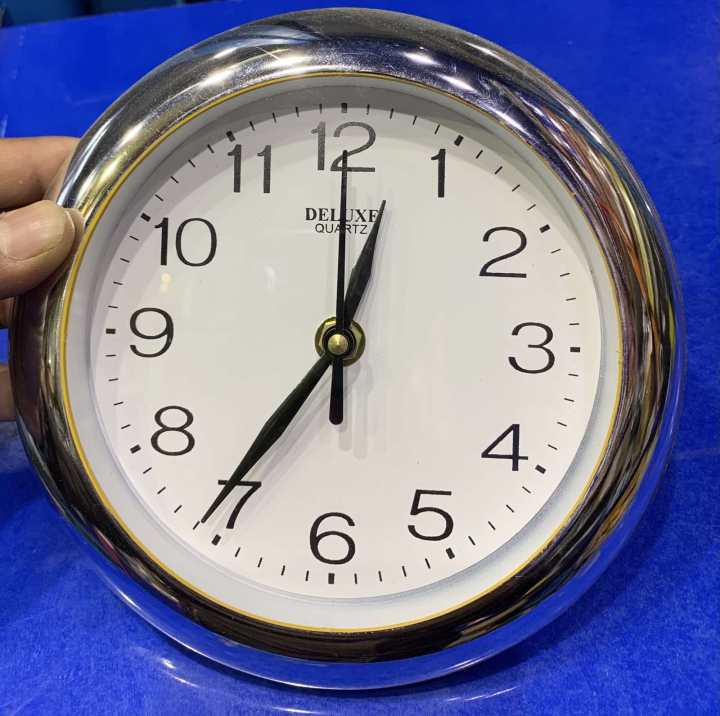 Deluxe 1,2,3,4 Number Dial Small Size Simple Wall Clock -336 Silver ...