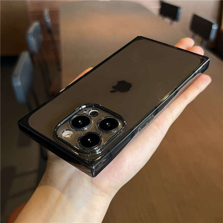 Rectangular Pro Advanced Transparent Black Grey Suitable for iPhone 15 ...