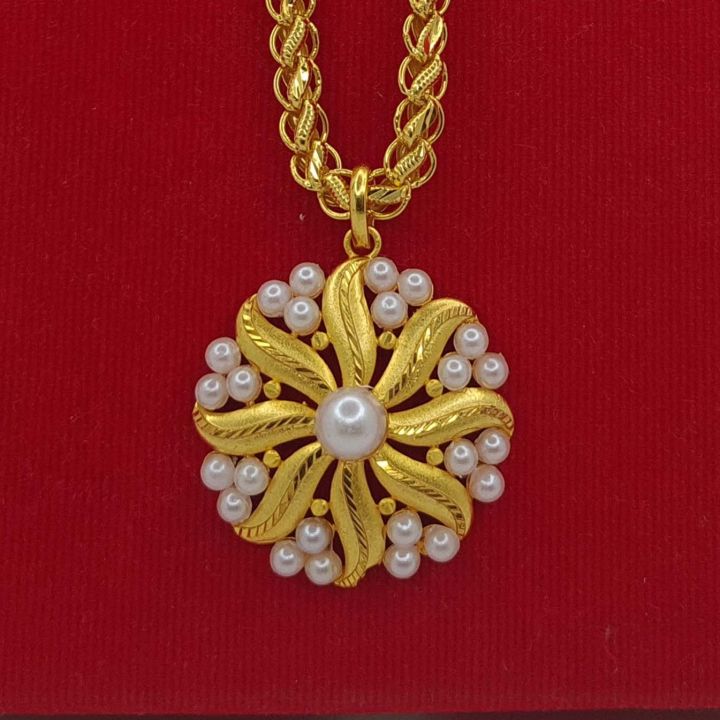 Gold Plated Big Size Pendant Moti Studded In Gold Design Locket Only ...