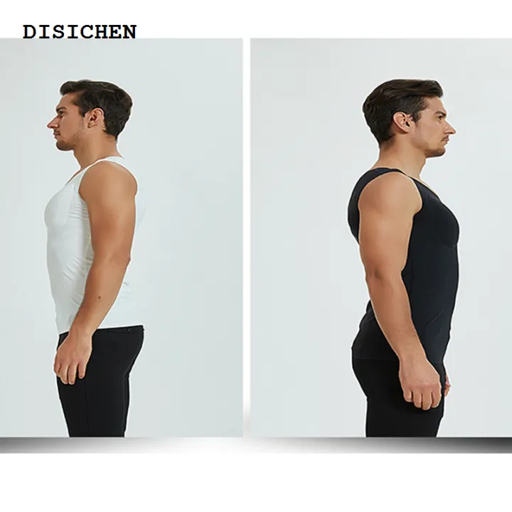 DISICHEN New Prayger Muscle Shaper Padded Chest Tops Male Bodybuilding ...
