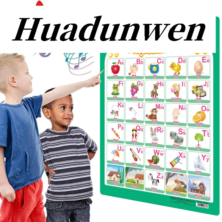 Huadunwen Toys for children toddler wall charts, interactive animals, letters, English 2025 ...