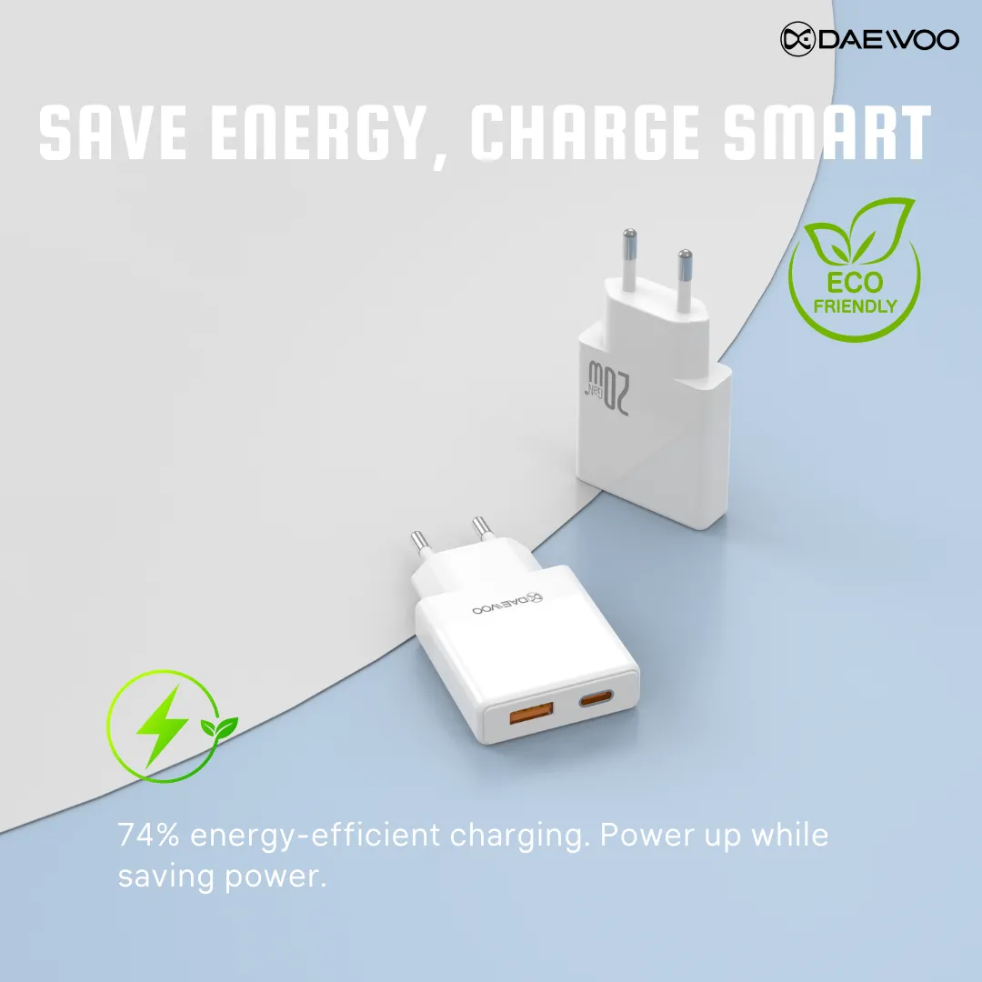 Daewoo Voltx20 Ultra-slim Fast Charger 20w Super Fast Charging | Jeevee