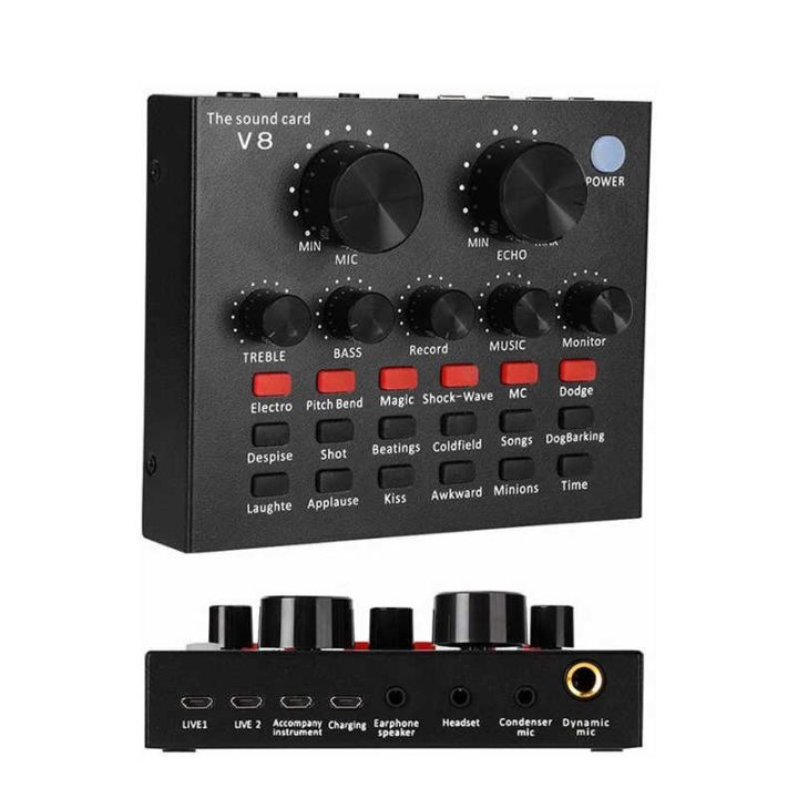 V8 Live Sound Card Audio Interface With Sound Effects | Daraz.com.np
