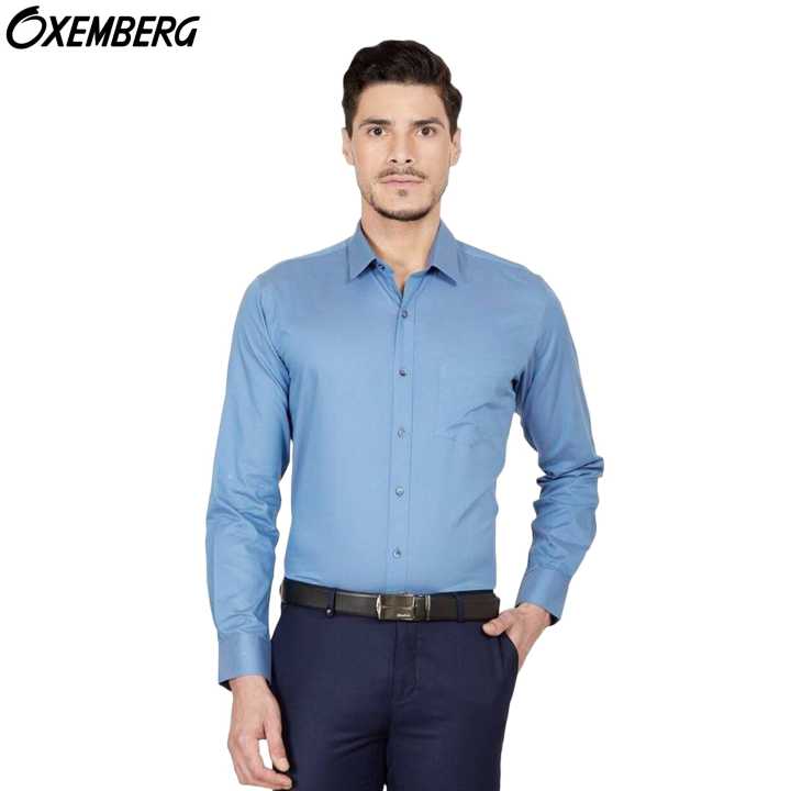 Oxemberg light Blue Formal Slim Fit Shirt For Men | Daraz.com.np
