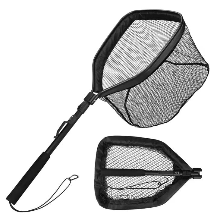 New Nano Mesh Fabric Fishing Net Head Black Anti-hook Fishing Landing ...