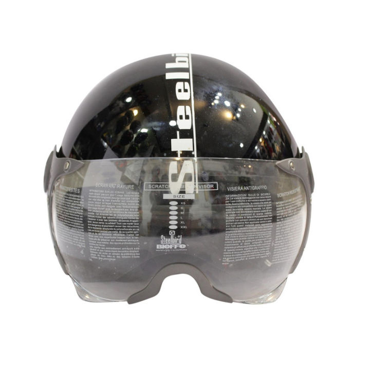 Steelbird Style Shine Black Half Face Helmet | Daraz.com.np