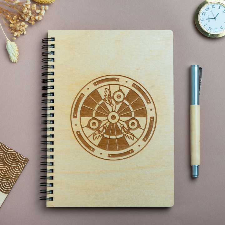 Masta Kala Rato Machindra Nath Wheel Engraved A5 Wooden Notebook 100 ...