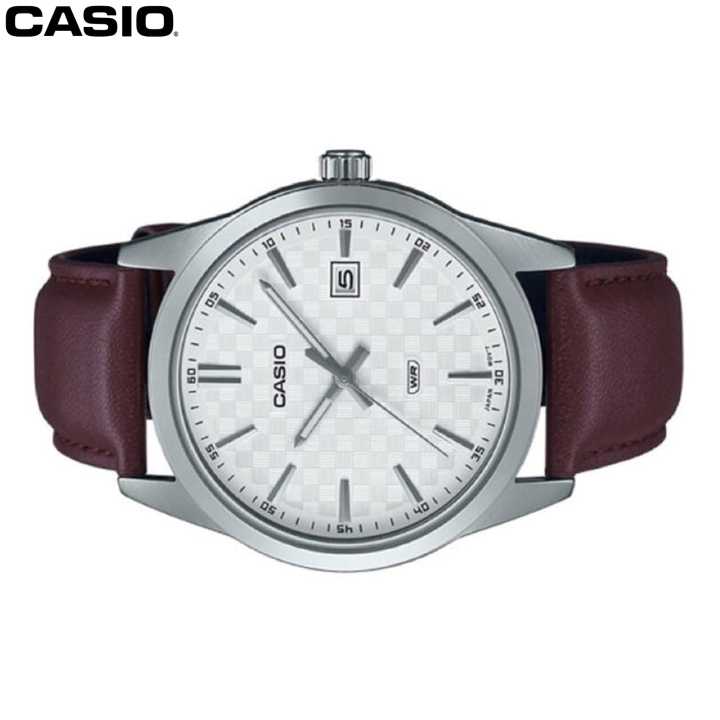 Casio White Dial Leather Strap Watch For Men MTP-VD03L-5AUDF | Daraz.com.np