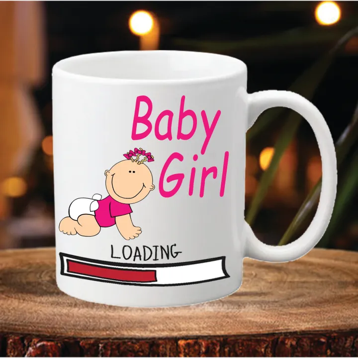 Baby Shower Mug Cup For Gift Girl Loading Design | Daraz.com.np