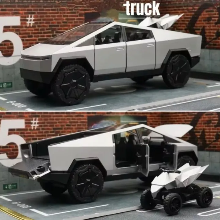 Multiple Places To Open :32 Cyber Truck Pull Back Car Alloy Diecasts ...