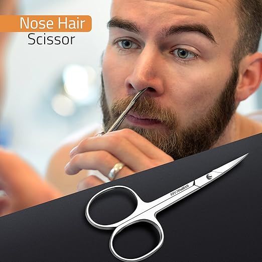 Scissor - Curved Facial Hair Scissors for Men/Women - Mustache, Nose ...