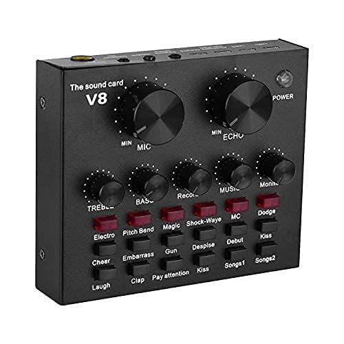 V8 Portable Audio Mixer Interface, Bluetooth Sound Card For Live ...