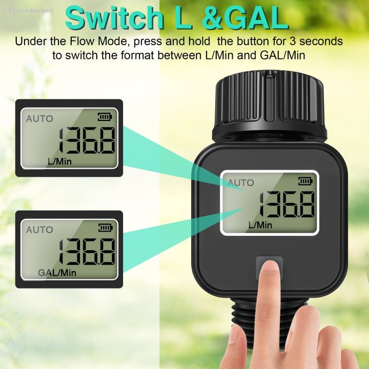 Sirendeshao Digital Water Flow Meter High Accuracy IP6X Measure Water ...