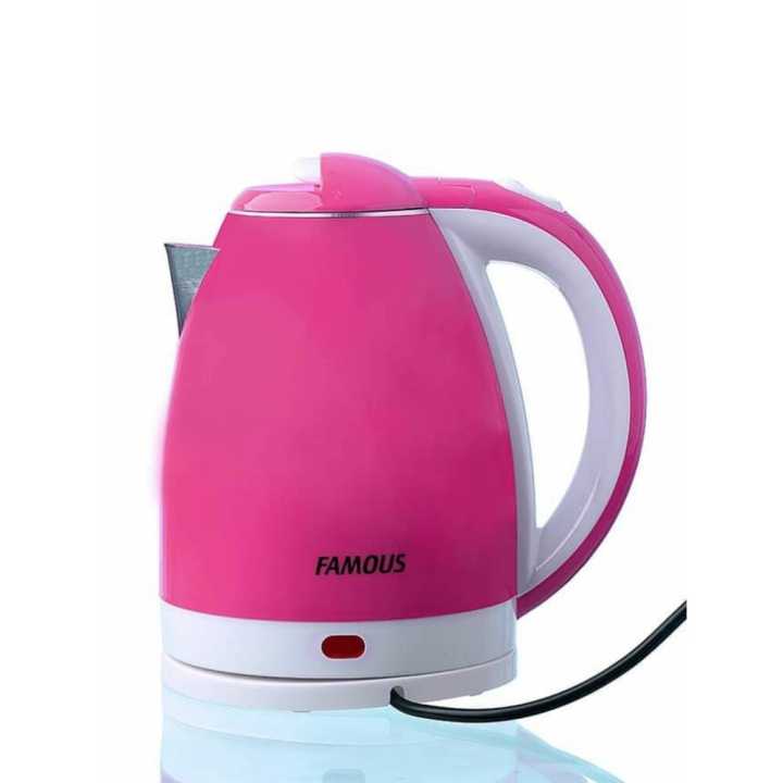 Famous Stainless Steel Electric Jug Kettle 2 Litre 1500W Queen - Pink ...