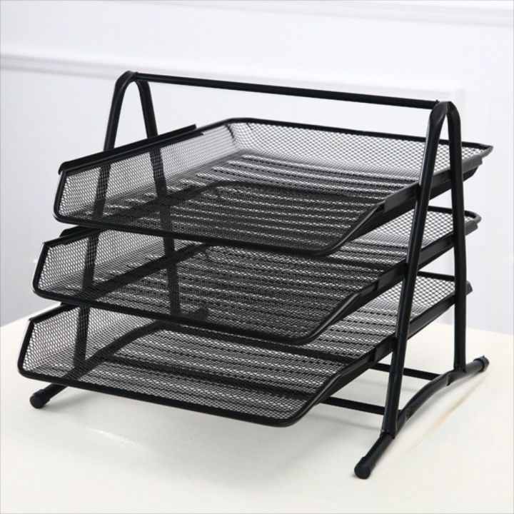 Space Saving Metal Three-layer File Rack Drawer Style File Manager ...