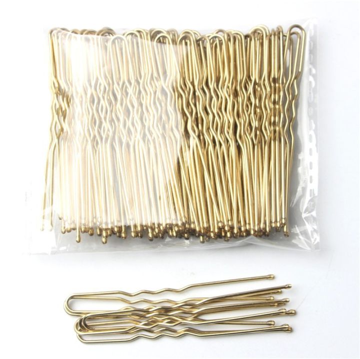 100 Pcs/Bag 6cm U Shaped Pins Bridal Hairstyle Tools Waved Hair Alloy ...