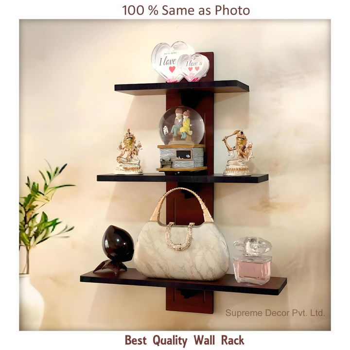 Best Quality 3 Layer - 3 Tier Wooden Wall Rack Shelf with Formica ...