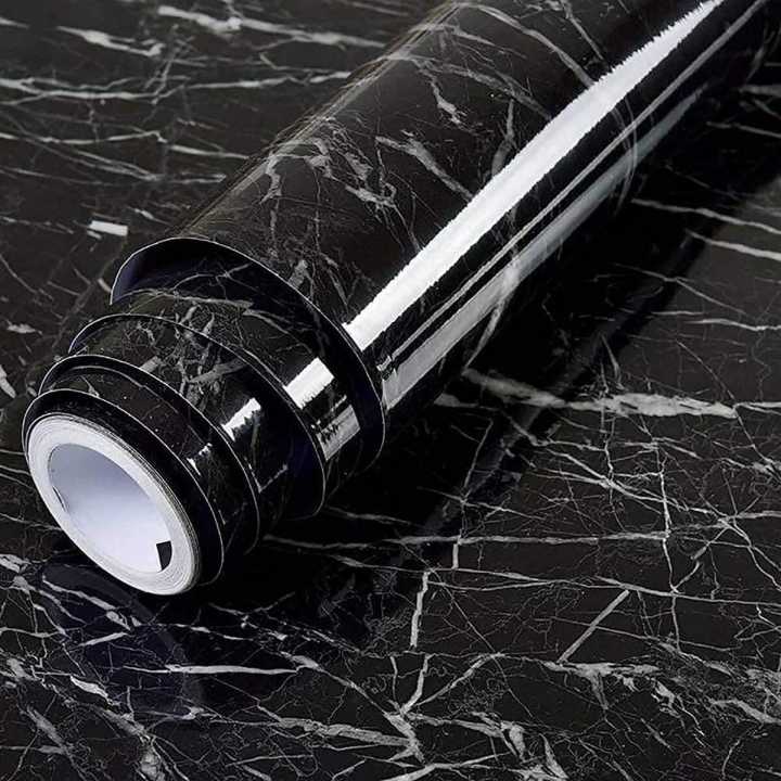 3 Meter White/Black/Silver/Golden Marble Design Peel And Stick Self ...
