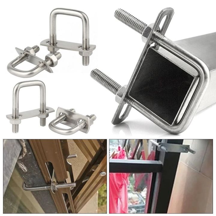 2Sets New Iron Square Clamp Right Angle U-bolt Screw Pipe U-clamp M6 ...