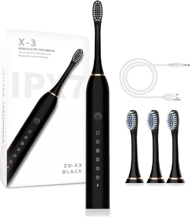 USB Rechargeable Tooth Brush for Adult 6 Clean Modes X-3 Sonic Electric ...