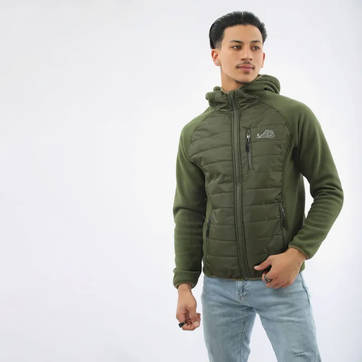 A.Green Hollofil Full Sleeve Inner Fur Winter Jacket For Men | Daraz.com.np