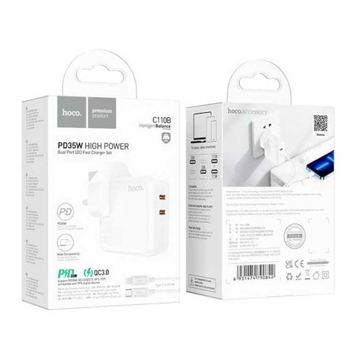 Hoco C110B Lucky Dual-Port Pd35W(2C) Charger(Uk) | Daraz.com.np